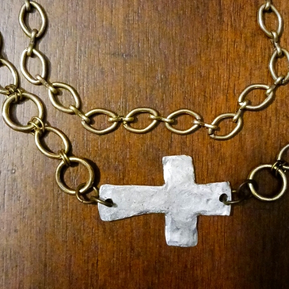 Unbranded | Accessories | Double Chain Link Cross Necklace | Poshmark